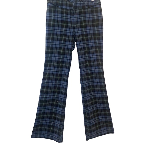 Wearever | Pants & Jumpsuits | Retro Blue Plaid Flared Leg Pants | Poshmark